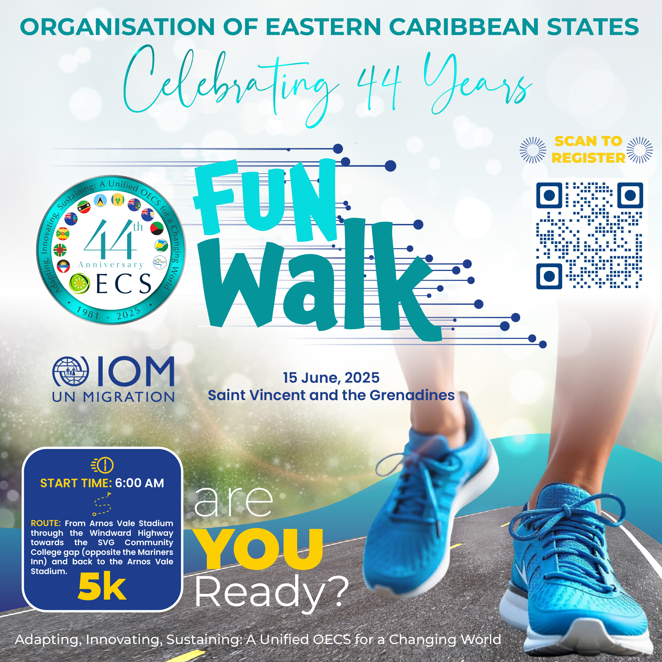 OECS 44th Anniversary Fun Walk Successfully Hosted in Saint Vincent and the Grenadines